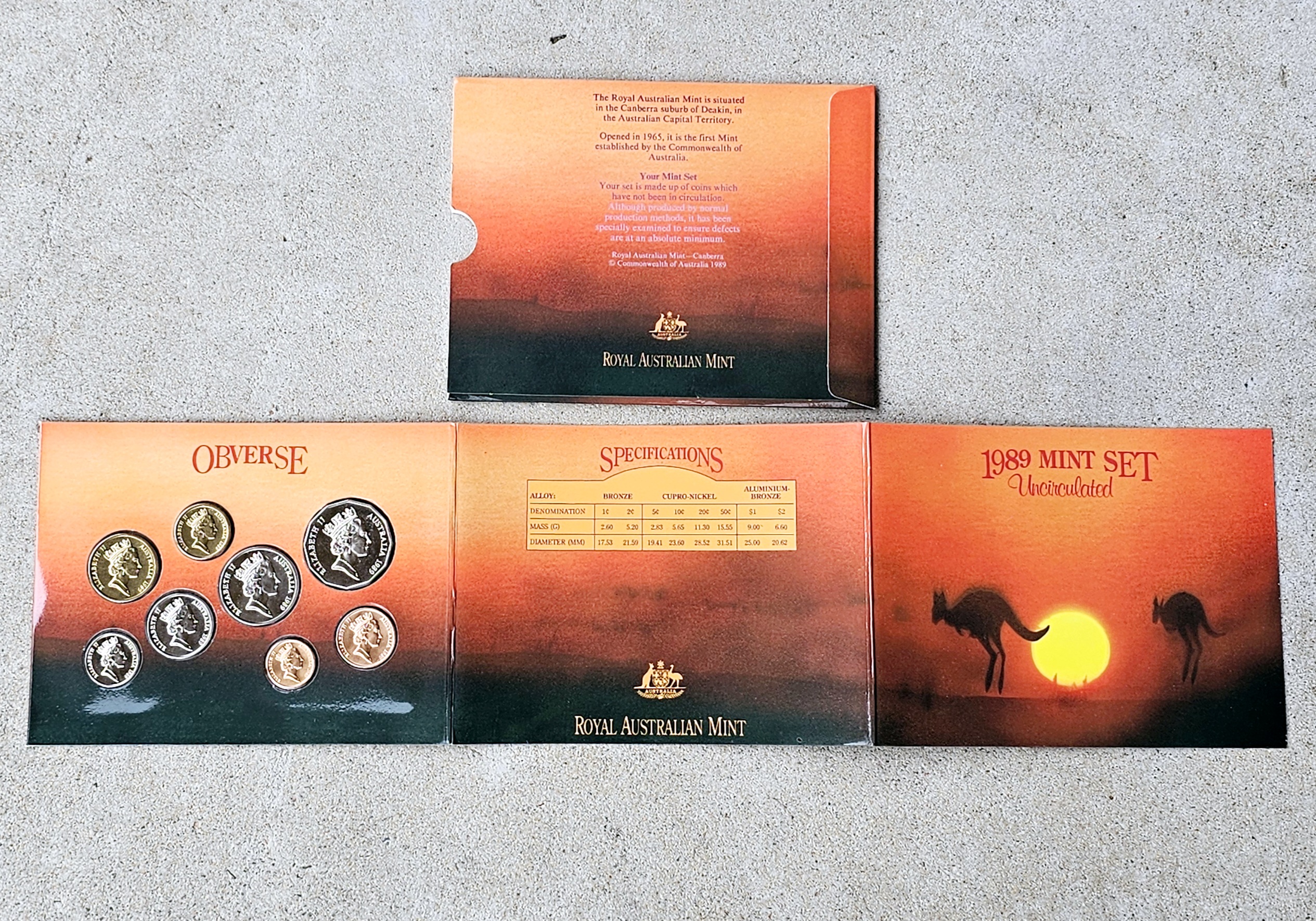 Australian Uncirculated Coin Set - 1989 - Campbells Online Store