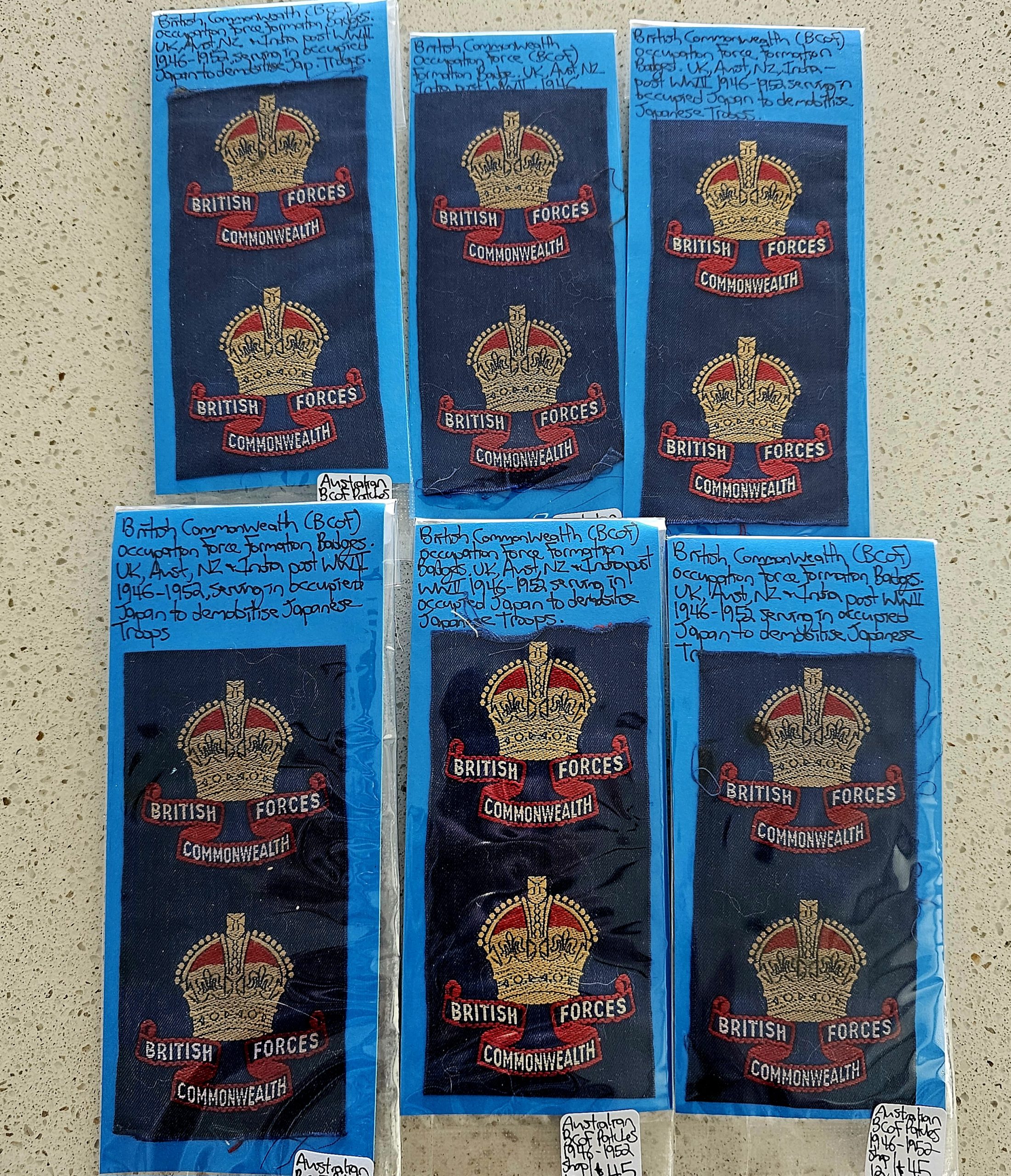 British Commonwealth Occupation Forces Patch Pair - Campbells Online Store