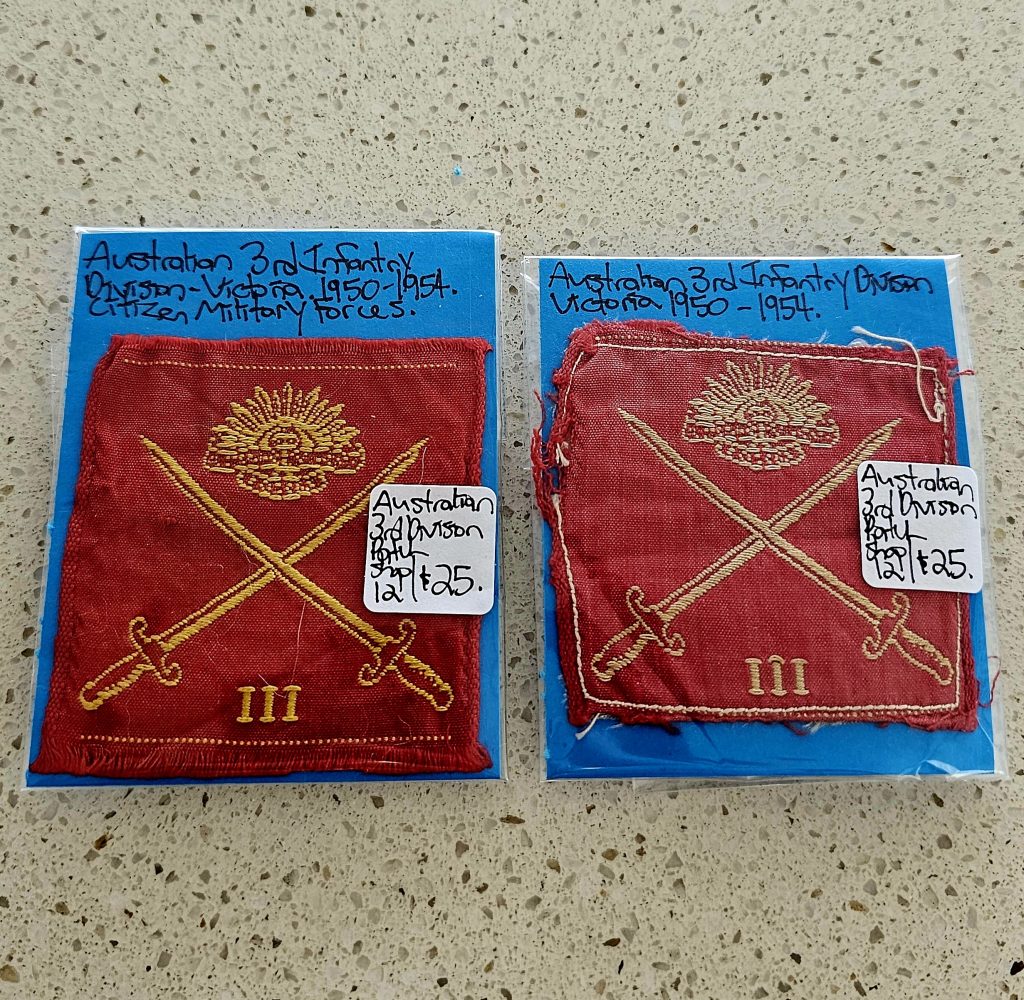 Australian 3rd Infantry Division Victoria Formation Patch - Campbells ...